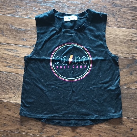 Burn Boot Camp | Tops | Black Graphic Muscle Tee | Poshmark